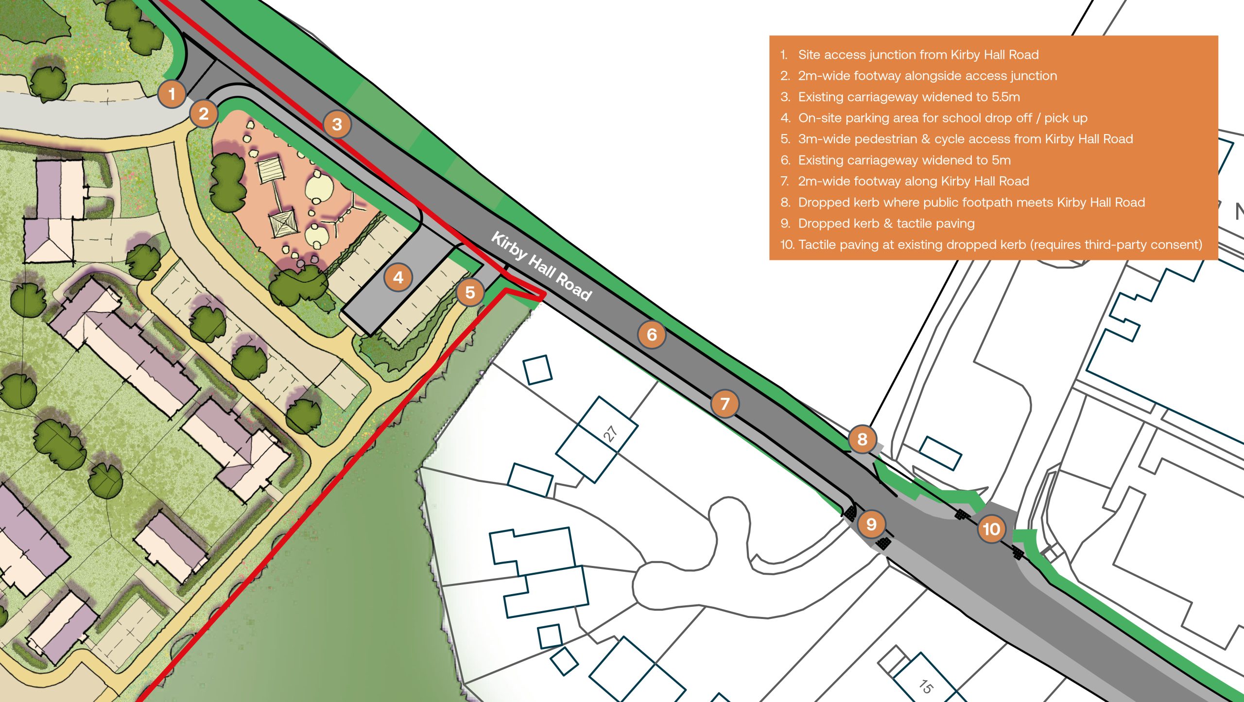 Land west of Kirby Hall Road, Castle Hedingham: Access
